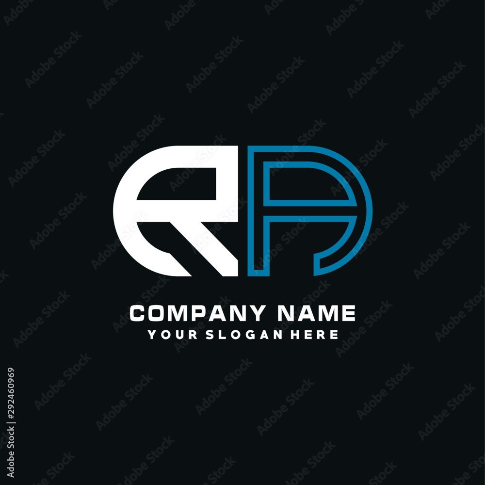 RA initial logo oval shaped letter. Monogram Logo Design Vector, color ...