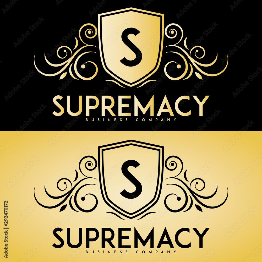 Supremacy crest logo isolated on background. Letter s logo, Initials ...