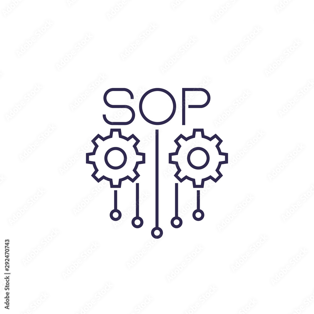 SOP, Standard Operating Procedure icon in line style Stock Vector ...