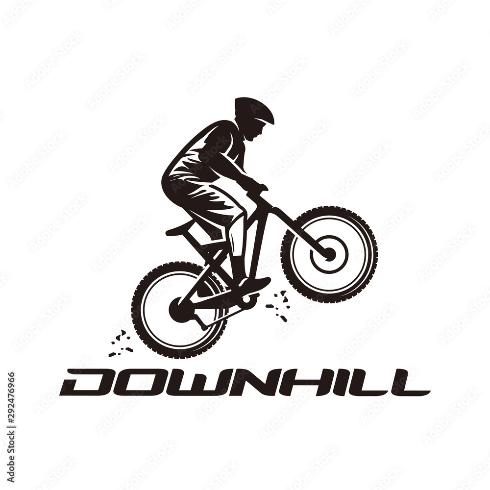 Downhill, mountain bike logo vector Stock Vector | Adobe Stock