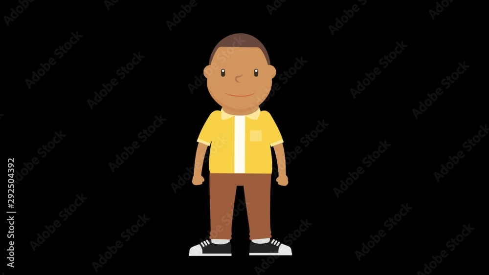 2D Cartoon, Boy Character Animations,speaking and look to the right ...