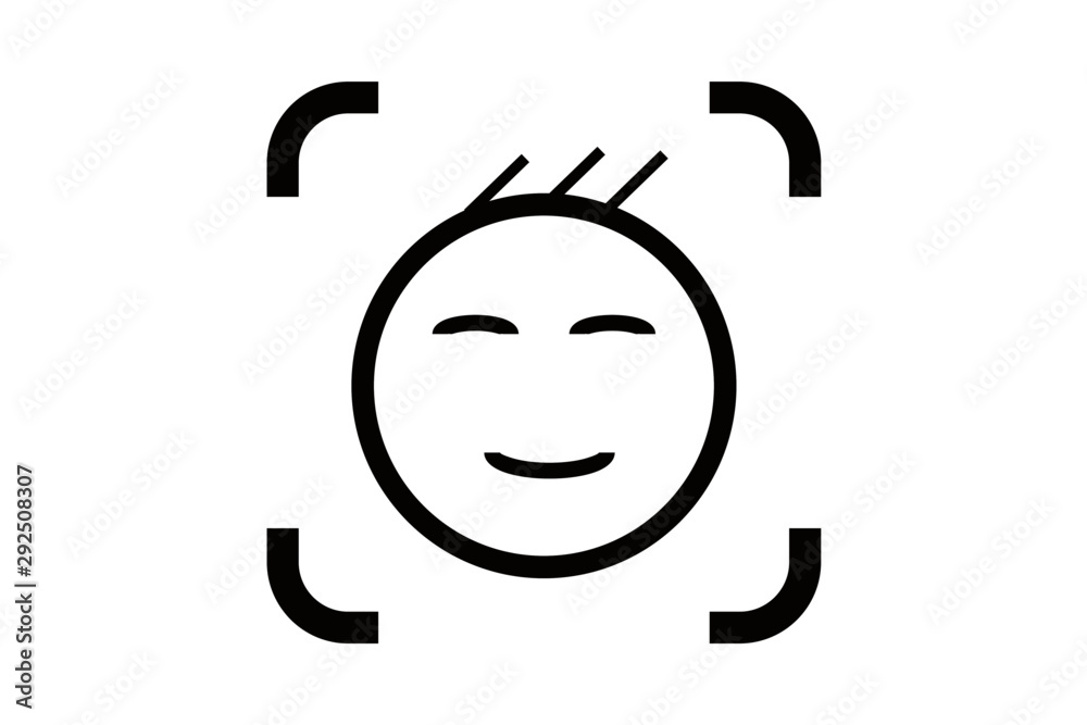 Face id icons. Facial recognition system signs. Facial Recognition ...