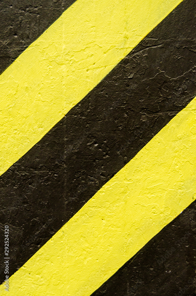 Safety stripes on construction site, Black and yellow Under ...