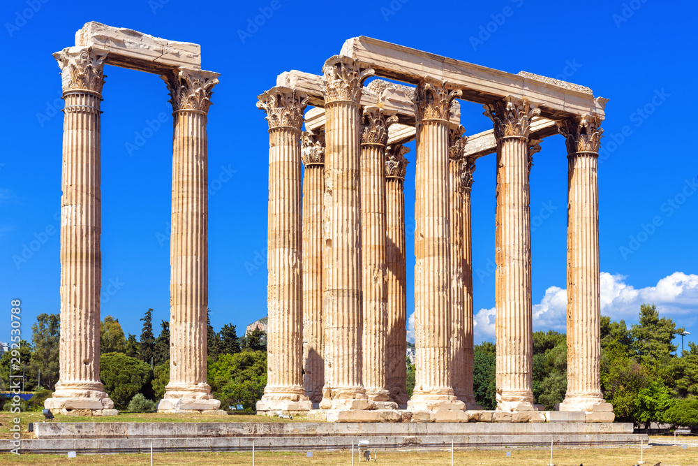 Olympian Zeus temple in summer, Athens, Greece. It is one of top ...