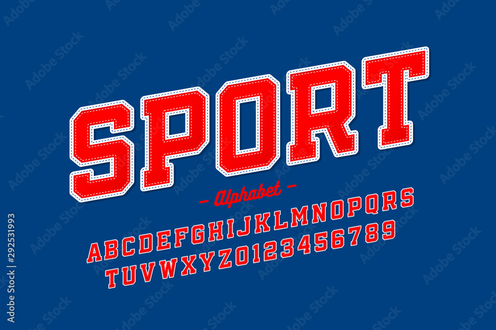 Sports uniform style font, alphabet letters and numbers Stock Vector ...