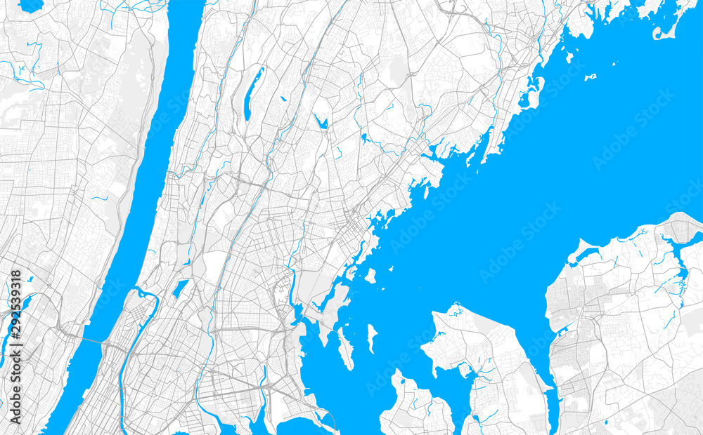Rich detailed vector map of New Rochelle, New York, USA Stock Vector ...