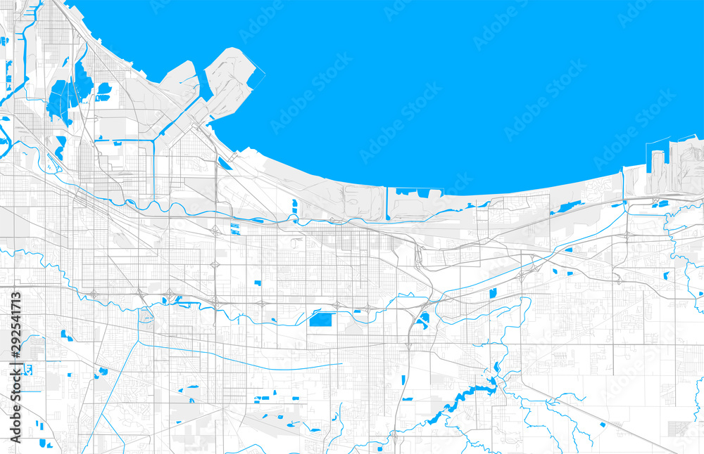 Rich detailed vector map of Gary, Indiana, USA Stock Vector | Adobe Stock