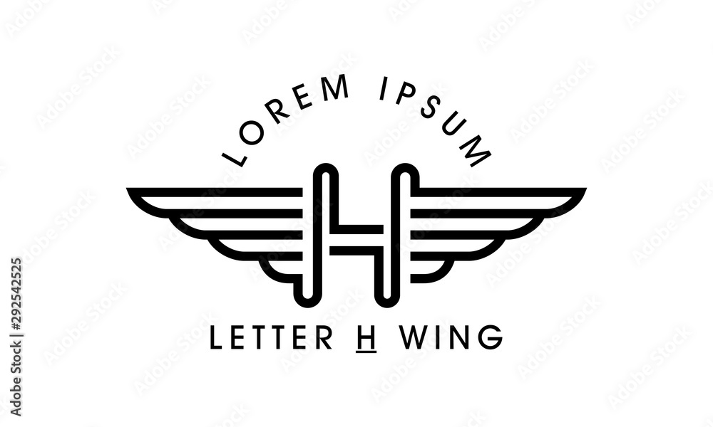 Letter H Wing Stock Vector | Adobe Stock