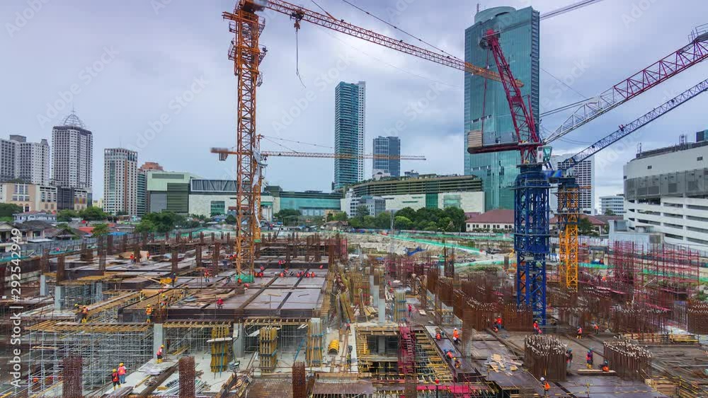 4K, Time lapse Construction site at Jakarta, Indonesia Stock Video ...
