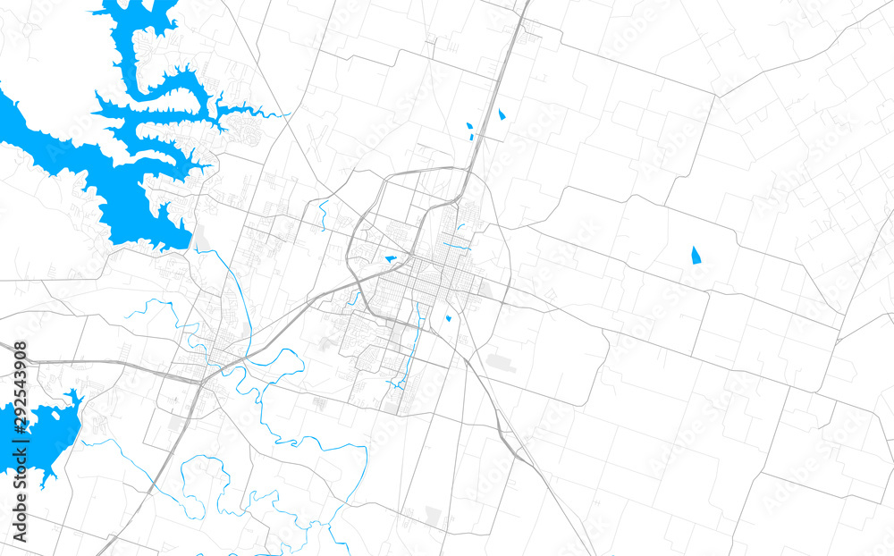 Rich detailed vector map of Temple, Texas, USA Stock Vector | Adobe Stock