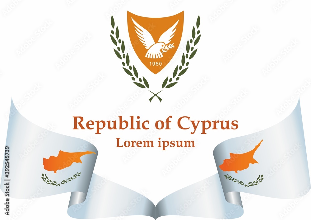 Flag of Cyprus, Republic of Cyprus. Template for award design, an ...