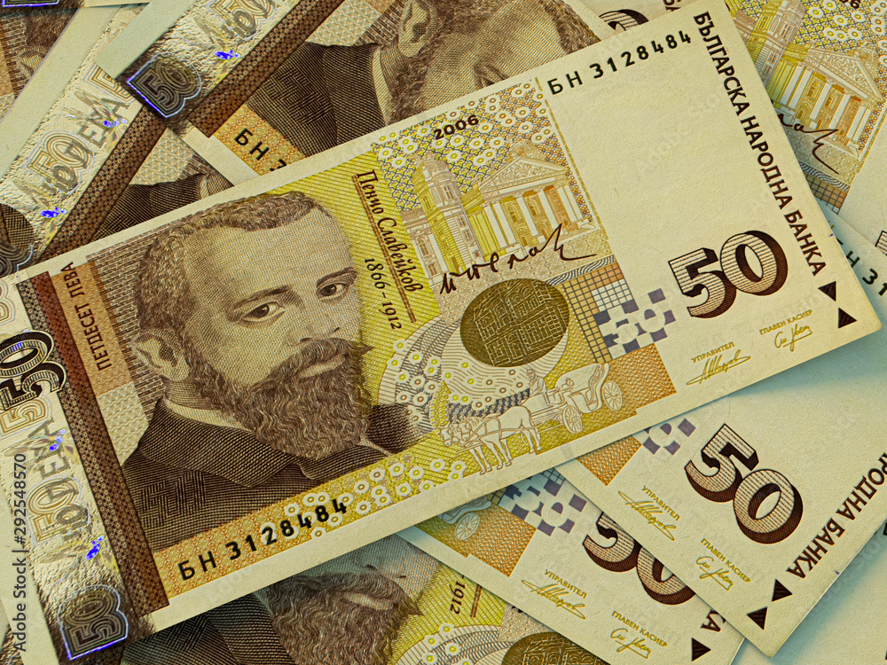 Money of Bulgaria. Bulgarian banknotes background Stock Photo | Adobe Stock
