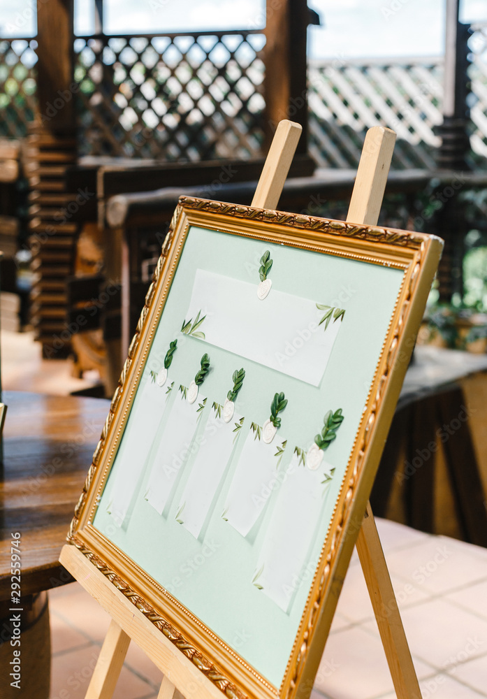 layout of seating arrangements for guests in a picture frame Stock ...