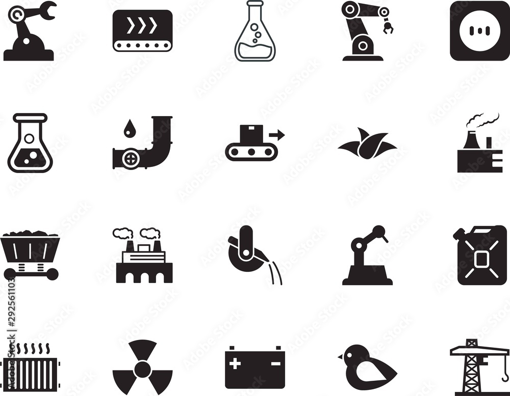 factory vector icon set such as: slag, social, condenser, infographic ...