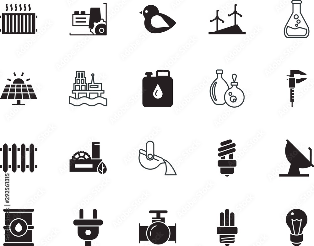 factory vector icon set such as: can, generation, exploration ...