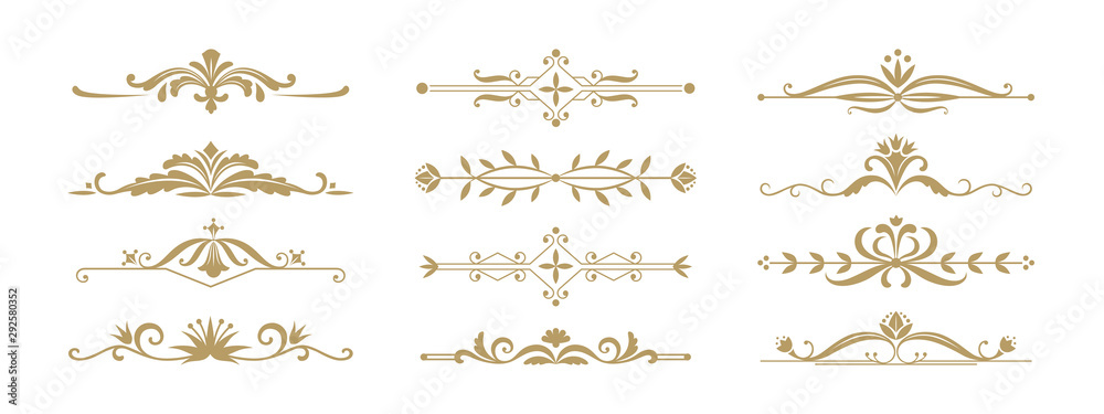 Floral ornamental divider. Vintage decorative elements for wedding ...