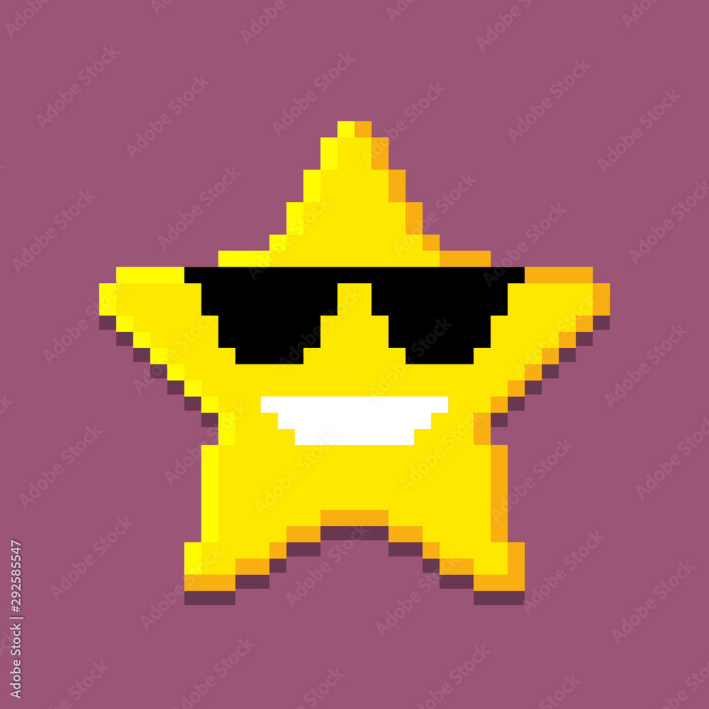 Icon of the pixel star. computer generated vector illustration Stock ...