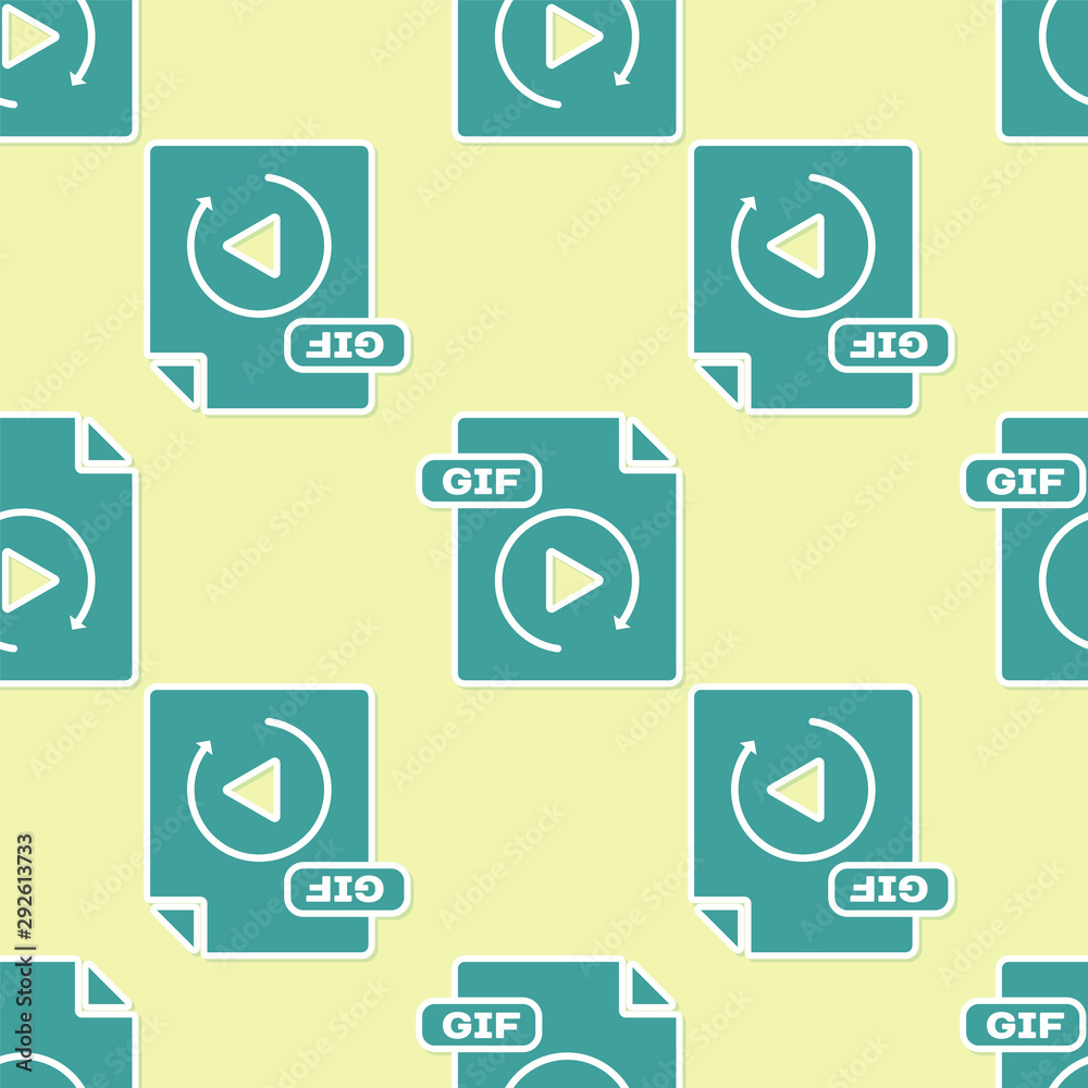 Green GIF file document. Download gif button icon isolated seamless ...