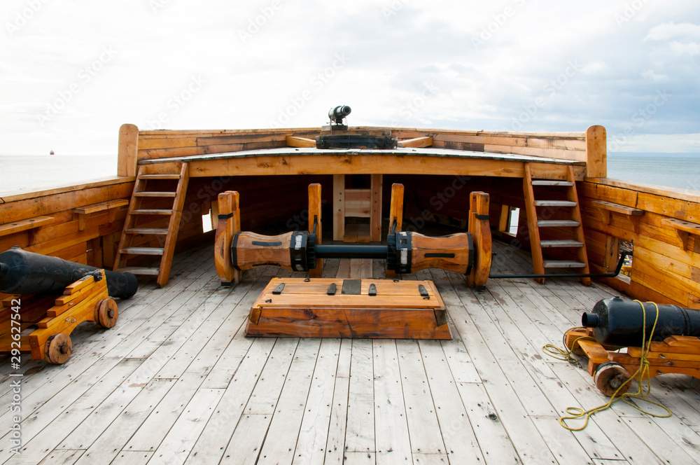 Deck of Old Wooden Ship Stock Photo | Adobe Stock