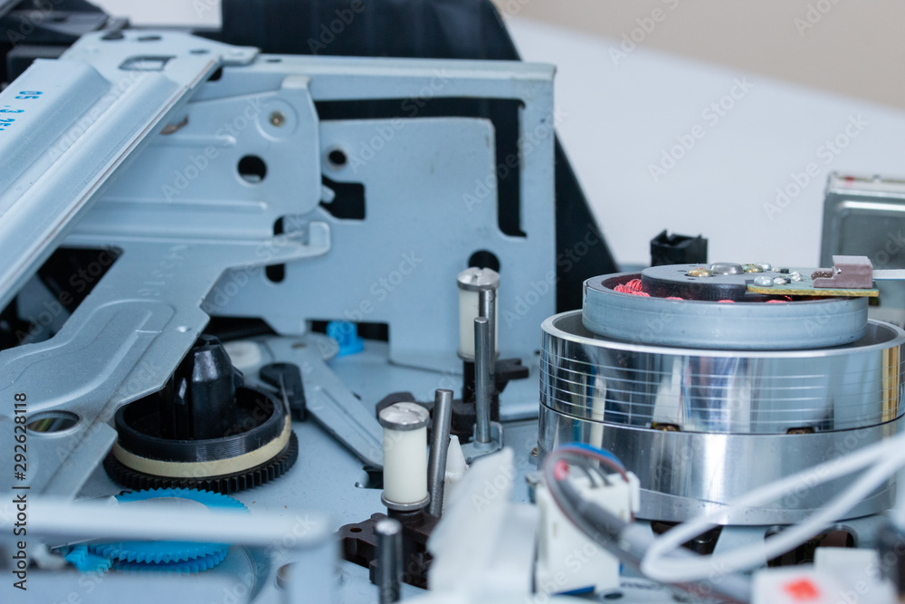Electromechanical parts of VHS player Stock Photo | Adobe Stock