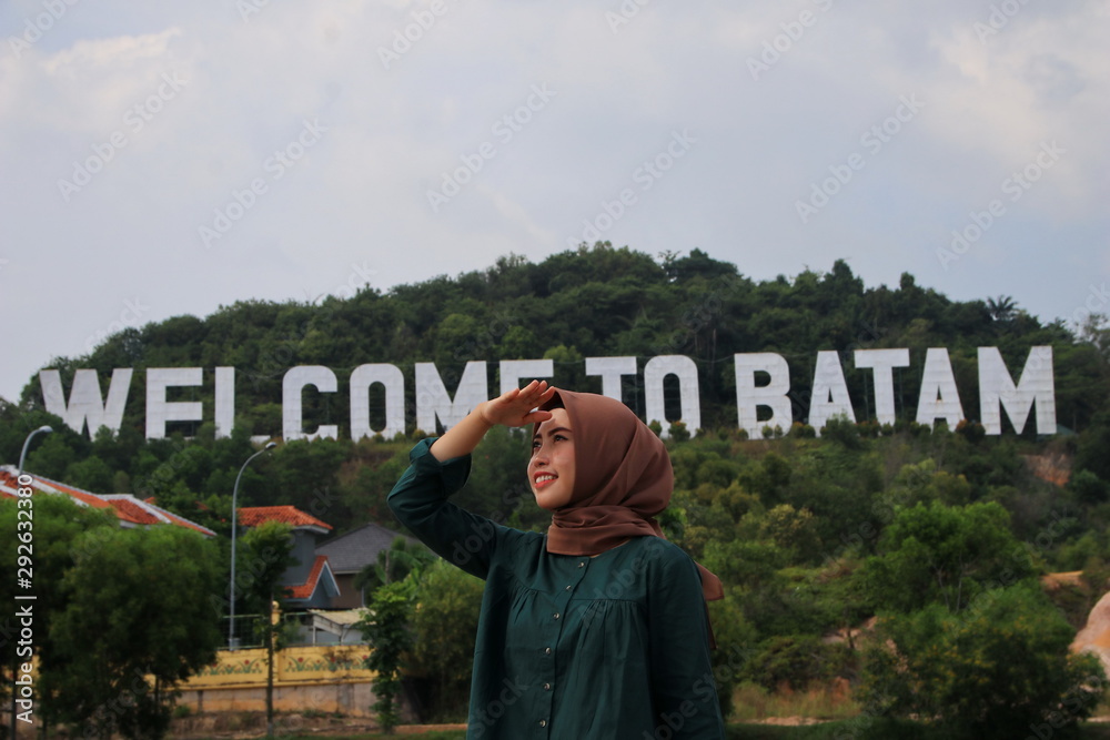 Welcome to Batam in Batam Island, Indonesia - August 7, 2019, Large ...