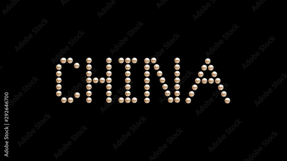 China Country name Text sign title Loop animation bulbs LED pixels ...