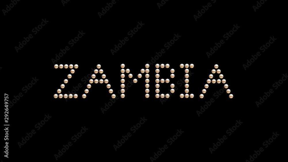 Vídeo do Stock: Zambia Country name Text sign title Loop animation ...