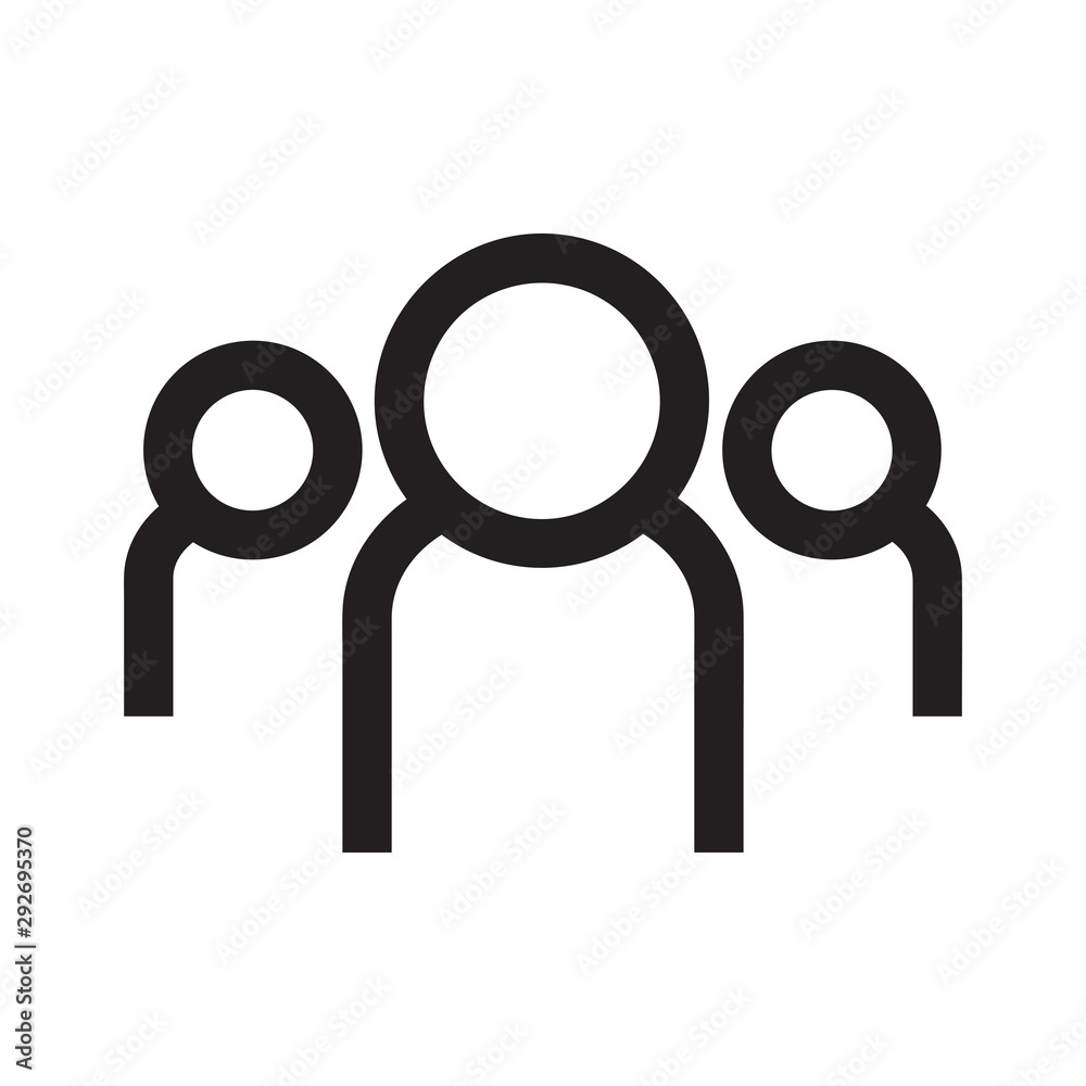 Users group customers clients vector icon, human symbol. Simple, flat ...
