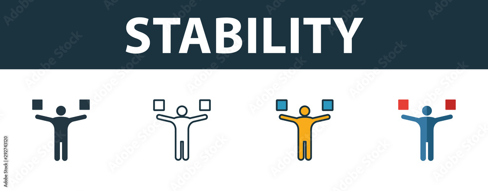 Stability icon set. Premium symbol in different styles from ...