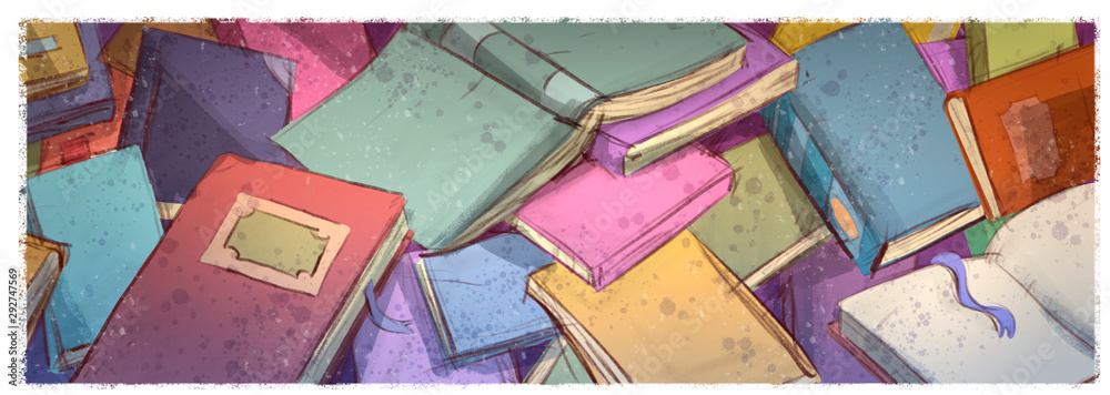 books of different colors Stock Illustration | Adobe Stock