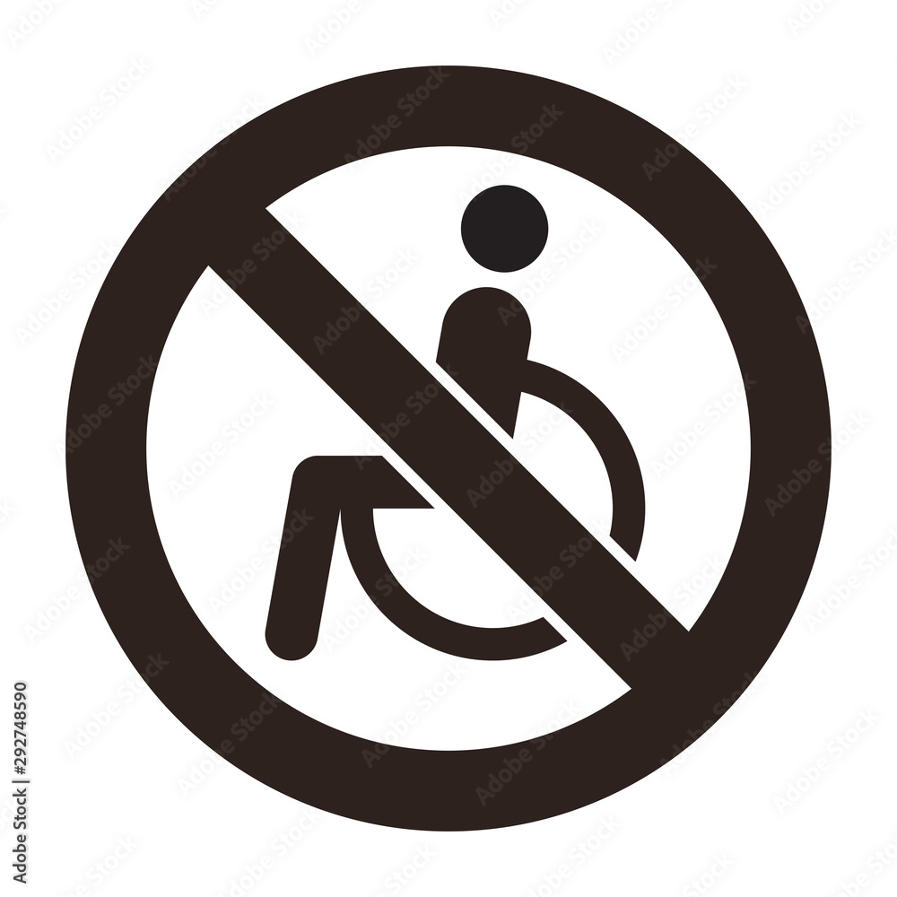 No disabled people allowed sign Stock Vector | Adobe Stock