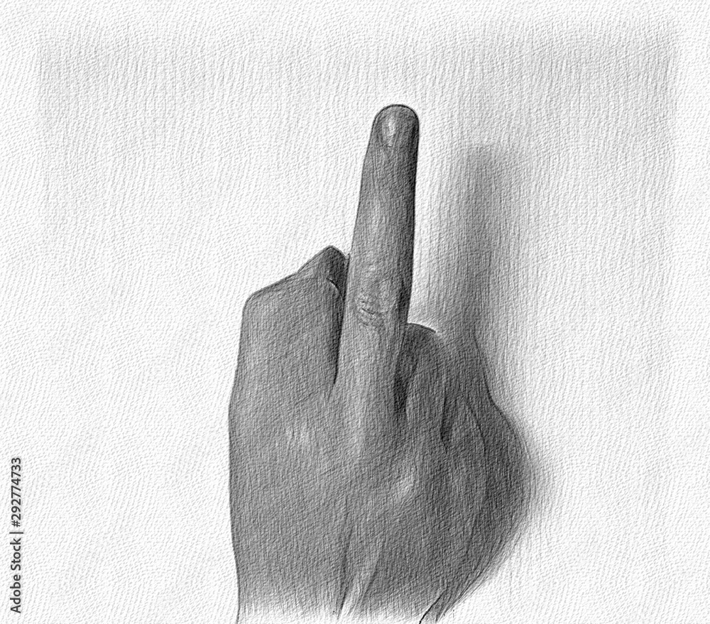 Pencil painted sketch drawing of a human femaile hand showing different ...