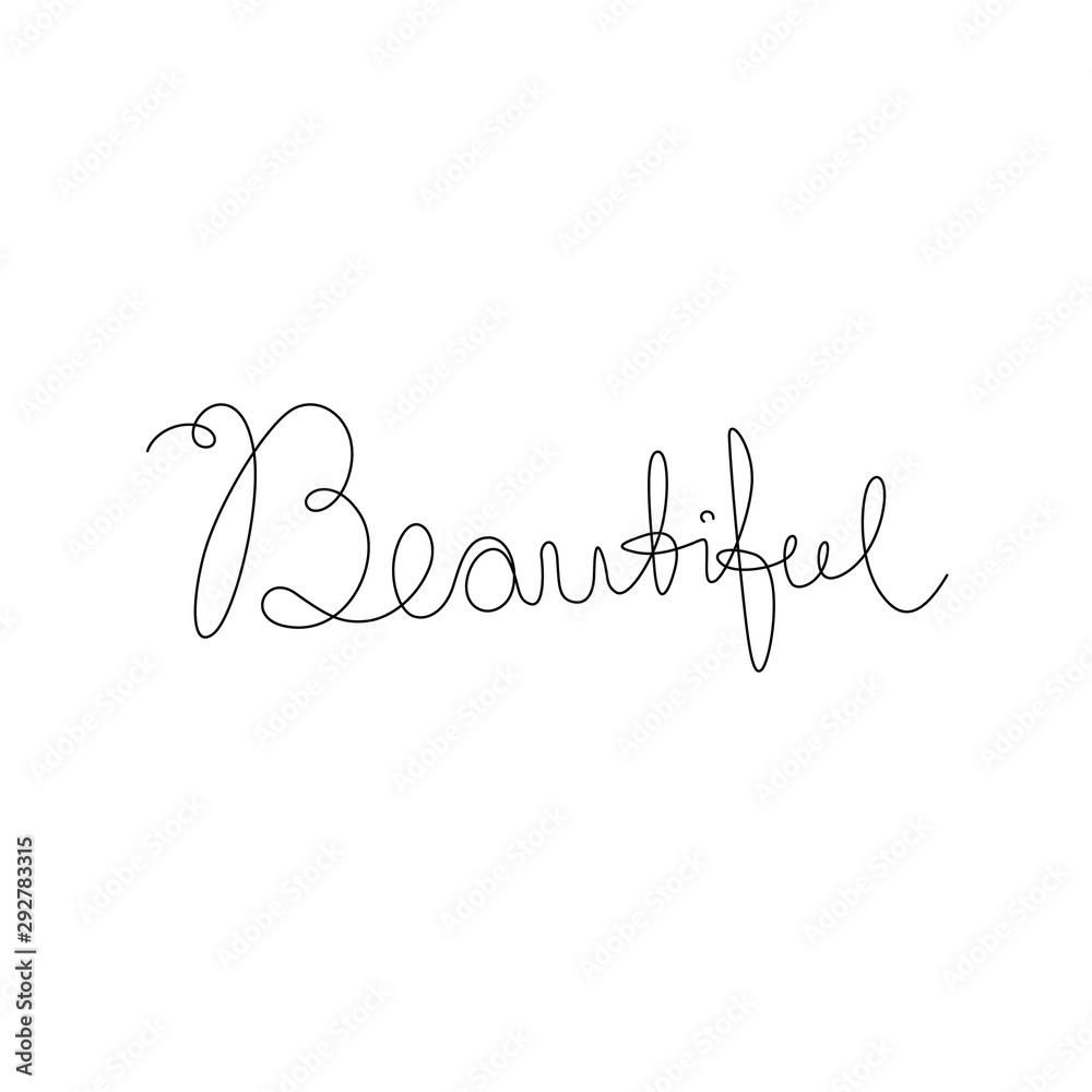 Beautiful inscription continuous line drawing, hand lettering small ...