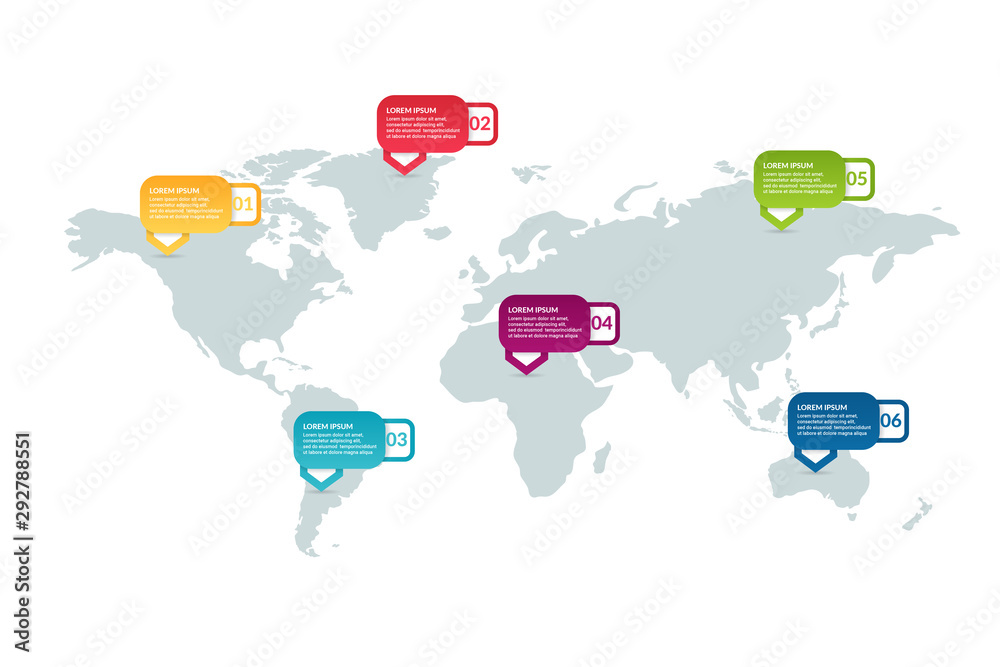 infographic design with world map background. business infographic ...
