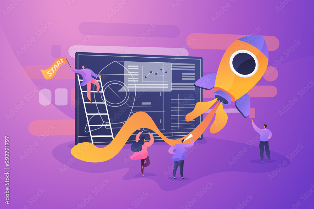 Startup new business project. Development process. Innovation product ...