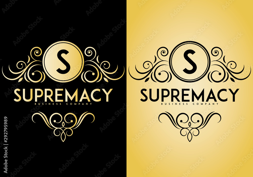 Supremacy crest logo isolated on background. Letter s logo, Initials ...