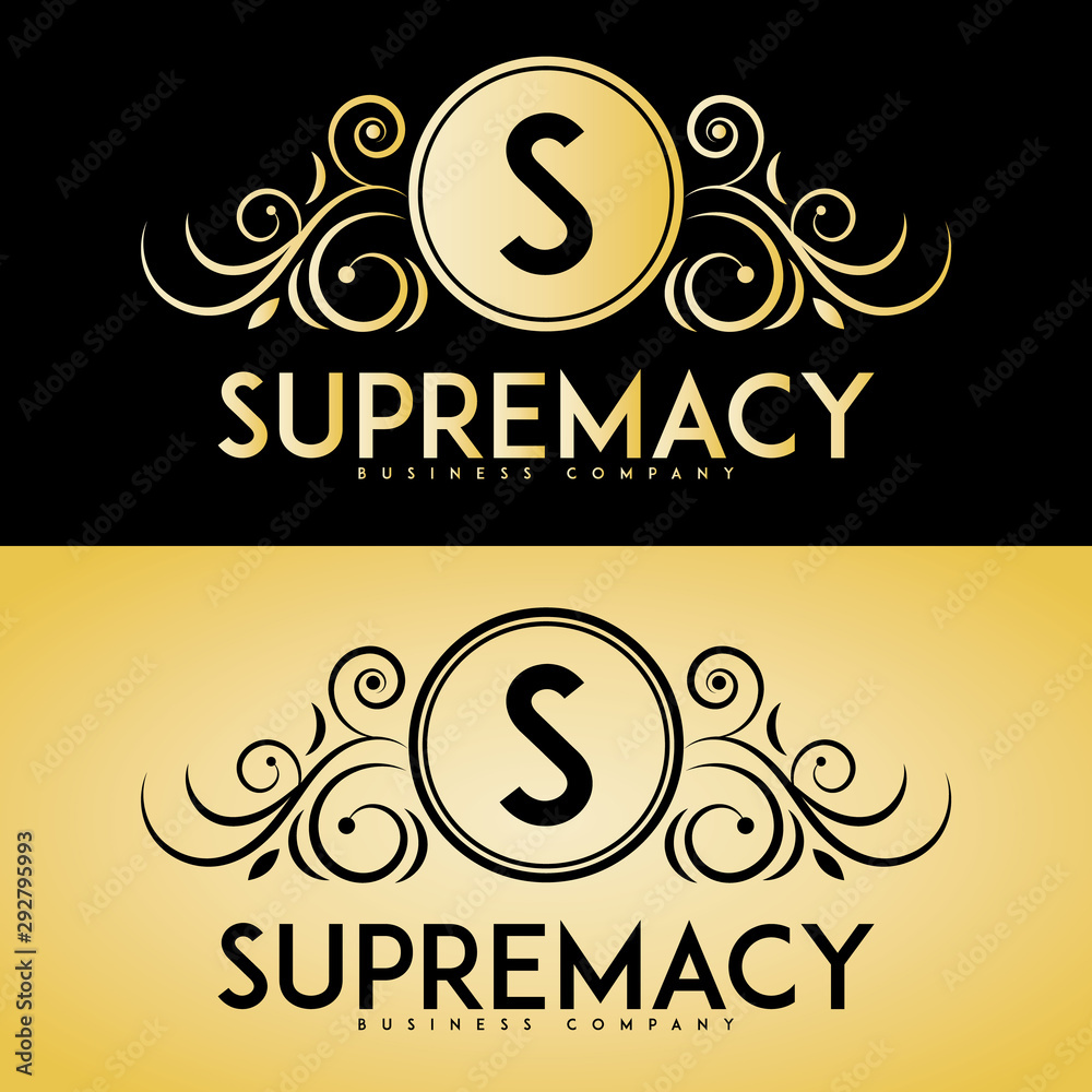 Supremacy crest logo isolated on background. Letter s logo, Initials ...