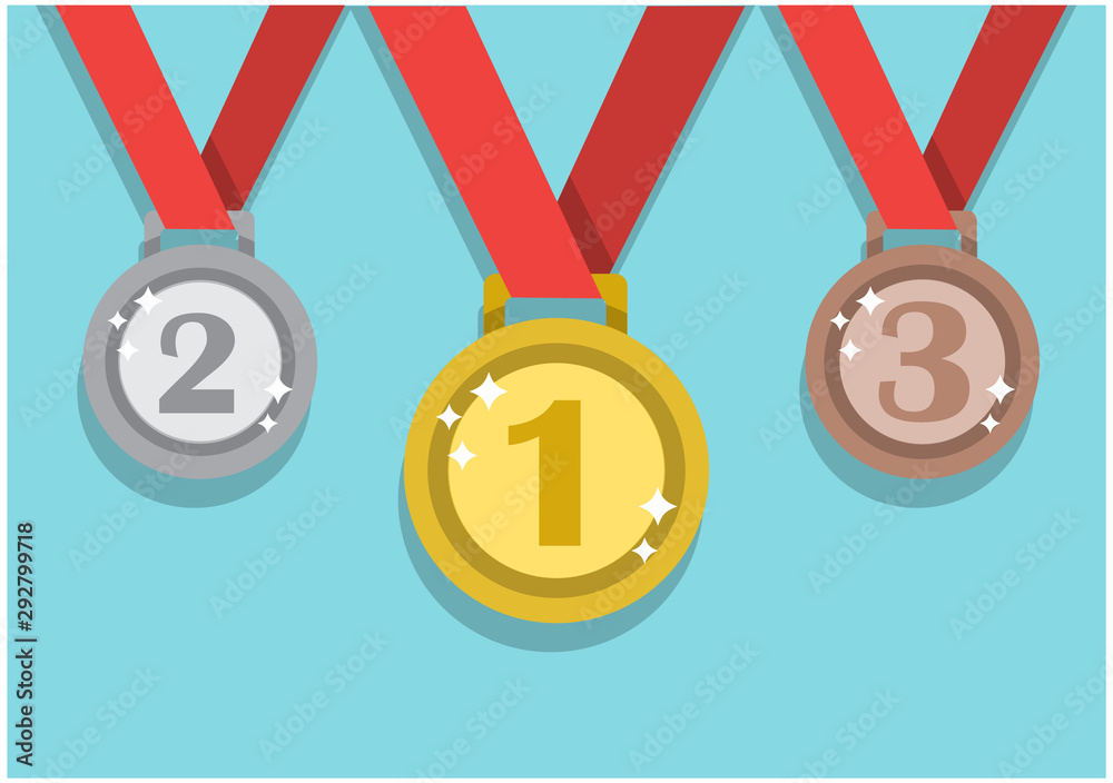 achievement, competition, bronze, silver, gold, vector, first, ribbon ...