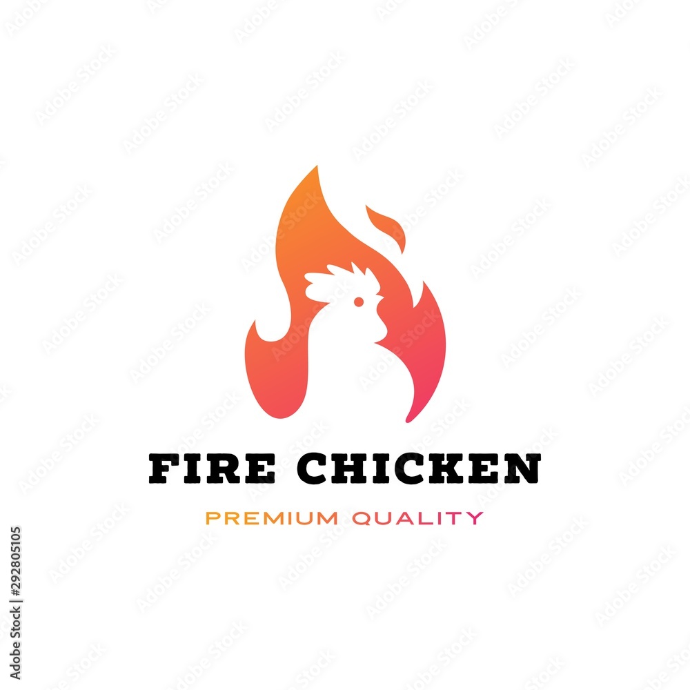 fire chicken flame hot logo vector icon illustration Stock Vector ...
