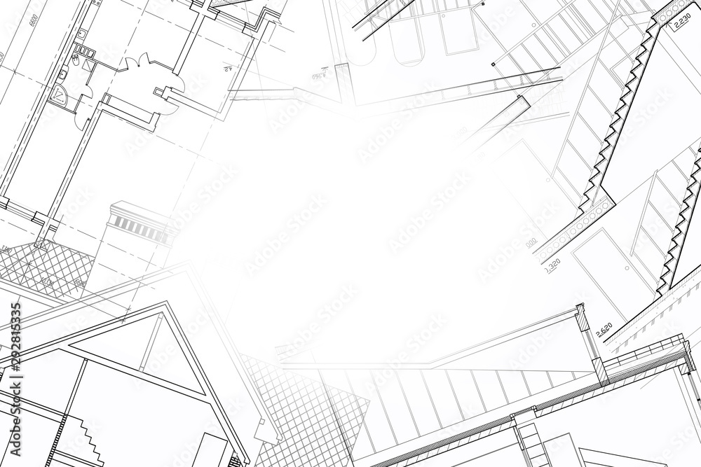 Floor plan drawing. Architectural building drawing. Stock Illustration ...