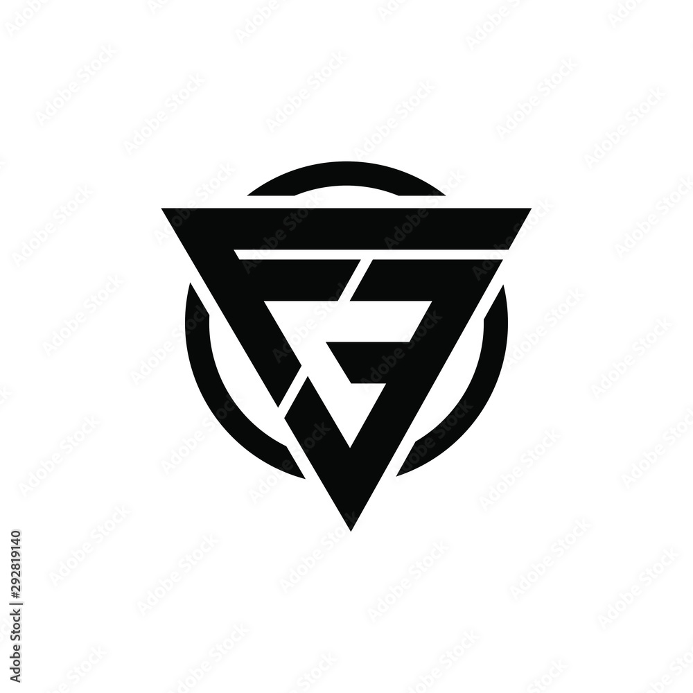 F3, 3F Triangle Logo Circle Monogram Design Vector Super Hero Concept ...