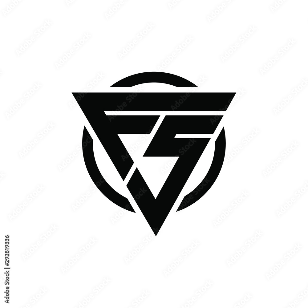 Vetor de F5, 5F Triangle Logo Circle Monogram Design Vector Super Hero ...