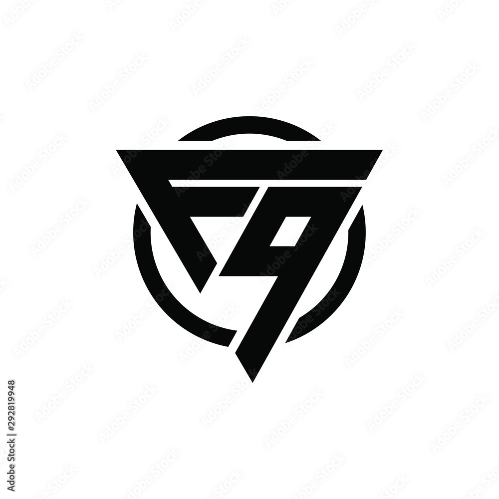 F9, 9F Triangle Logo Circle Monogram Design Vector Super Hero Concept ...