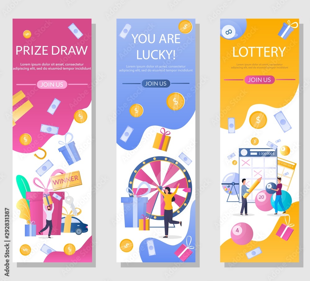Lottery vector vertical web banner template set Stock Vector | Adobe Stock