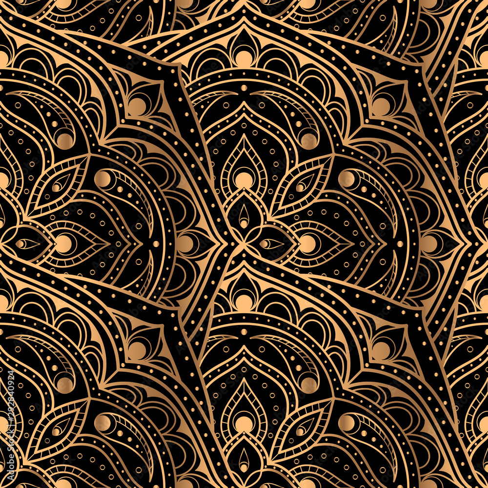 Indian Wallpaper Pattern Gold