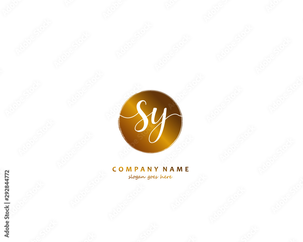 SY Initial handwriting logo vector Stock Vector | Adobe Stock