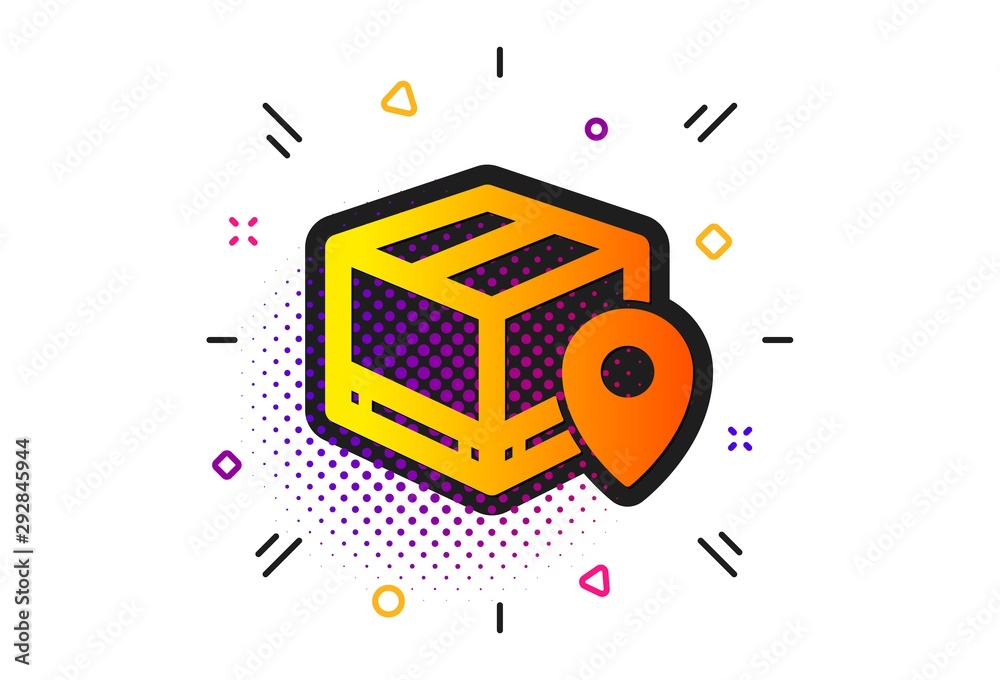 Delivery monitoring sign. Halftone circles pattern. Parcel tracking ...