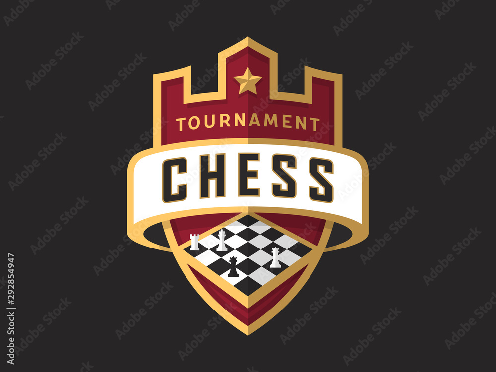 Chess tournament sports logo template. Modern vector illustration ...