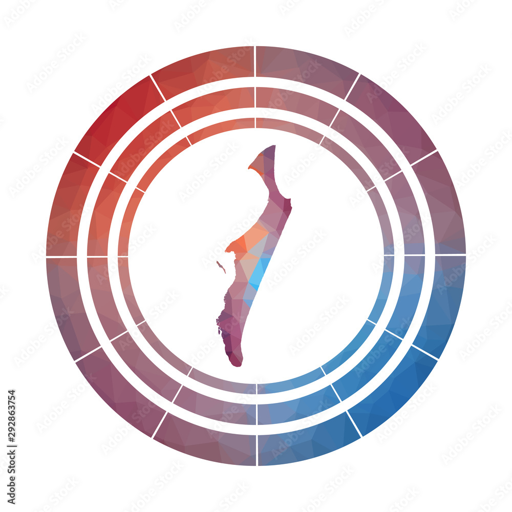 Fraser Island badge. Bright gradient logo of island in low poly style ...