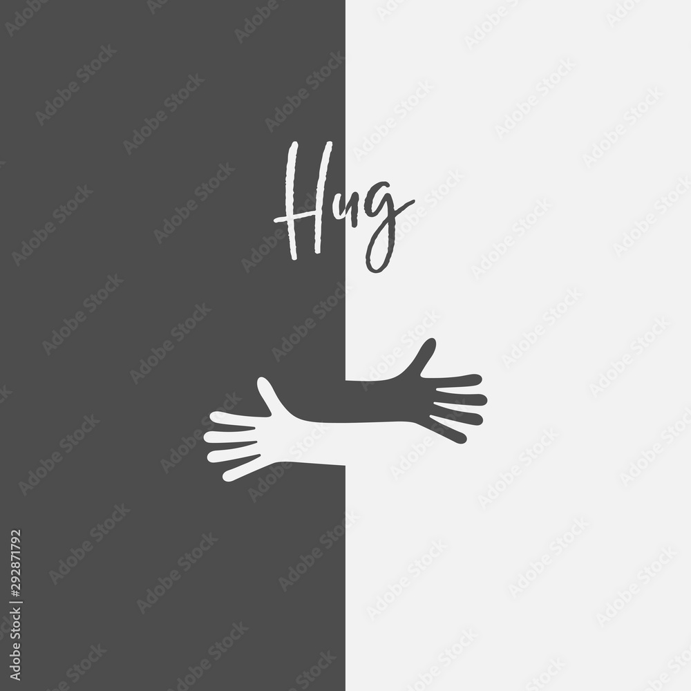 Simple line creating hug drawing. Vector illustration Stock Vector ...